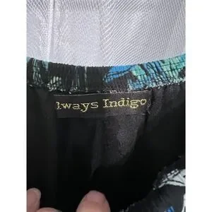 always indigo | Dresses | Always Indigo Black Tropical Floral Off The ...